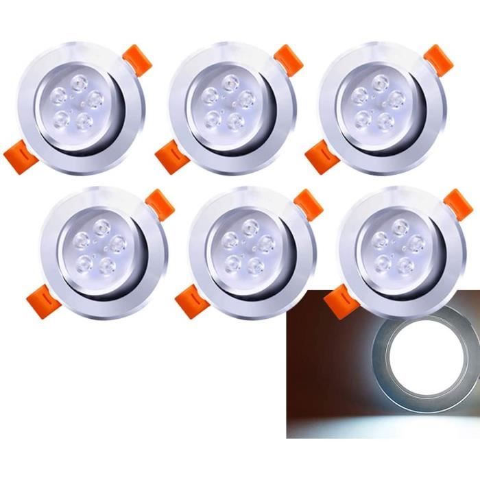 Lot De 6 Led Spots Encastrables Orientable Rond 5w Blanc 6500k 420lm