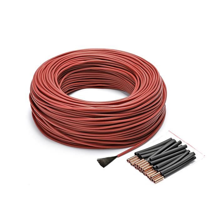 30m - Câble chauffant infrarouge en Fiber de carbone, 12K,en Silicone ...