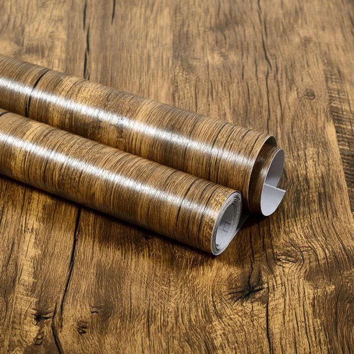 Papier peint adhésif - K005 - PVC imperméable - Motif bois - 1m x 60cm ...