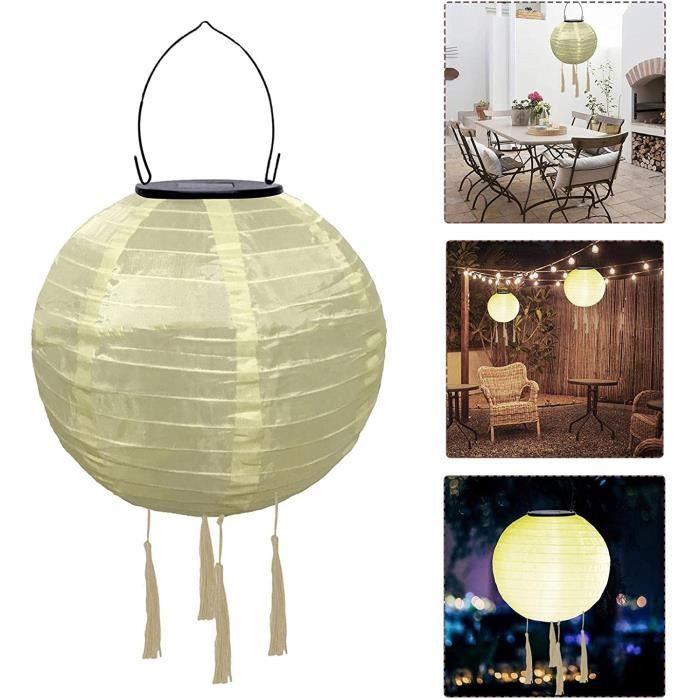 Lampions Solaires D'Extérieur - 20 Cm - Lampion Led Solaire - Lanterne Ronde - Étanche Ip55 ...