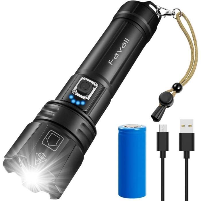 Lampe Torche Led Ultra Puissante, Lampe Torche Rechargeable Avec 10000 ...