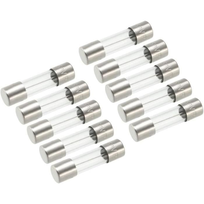 Lot De 10 Tubes De Fusible À Fusion Lente En Verre 5 Mm X 20 Mm 250 V 8 ...