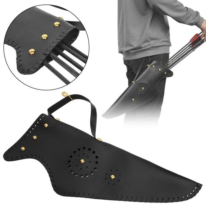 EJ.life Sac à l'arc Sac de Tir à Arc Vintage Traditionnel en Cuir Noir ...