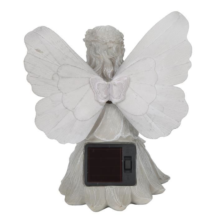 Statue de jardin - FDIT - Statue d'ange - Énergie solaire - Résine ...