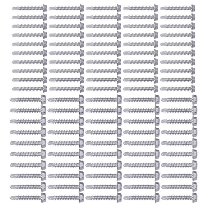 Assortiment De 100 Vis Autotaraudeuses Vis Autoperceuses Hexagonales En Acier - Cdiscount Bricolage