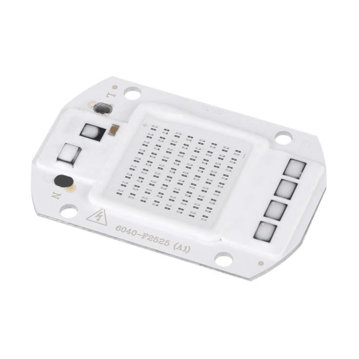 Hililand Source lumineuse COB AC220V 50W 6040 COB Puce Source de Lumière Convient pour DIY LED ...