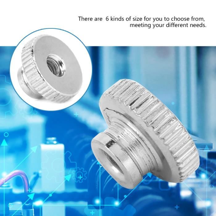 Crou de poignée M3 M4 M5 M6 M8 M10 en acier au carbone nickelé à serrer à la main les écrous ...