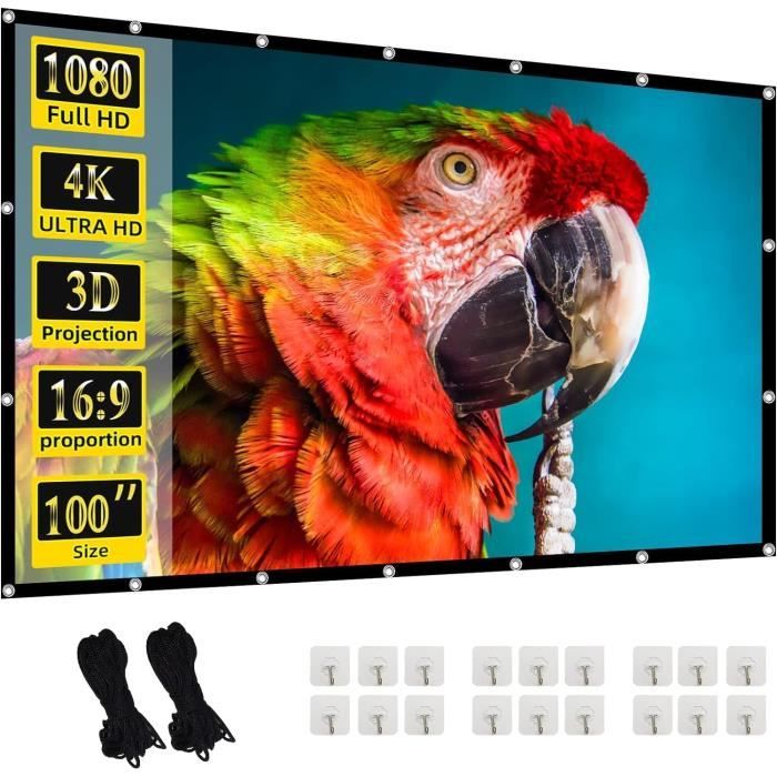 Écran De Projection De 254 Cm - Portable Et Pliable - Avec Sac De ...