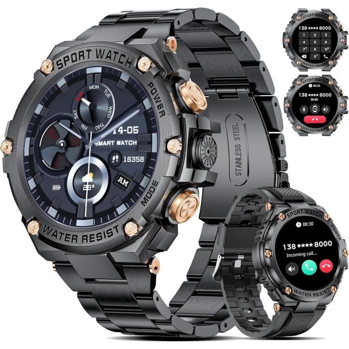 Montre Connectée Homme, 800Mah, 1.5'' Smartwatch Avec Appel Bluetooth Assistente Vocale 123 ...