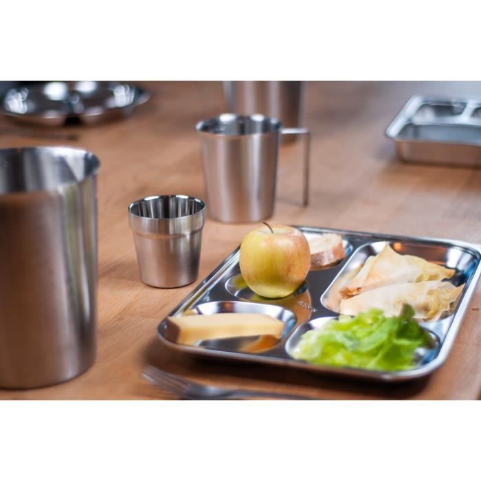 GRANDE ASSIETTE COMPARTIMENTEE INOX Ø24 x 3 cm - Cdiscount Maison