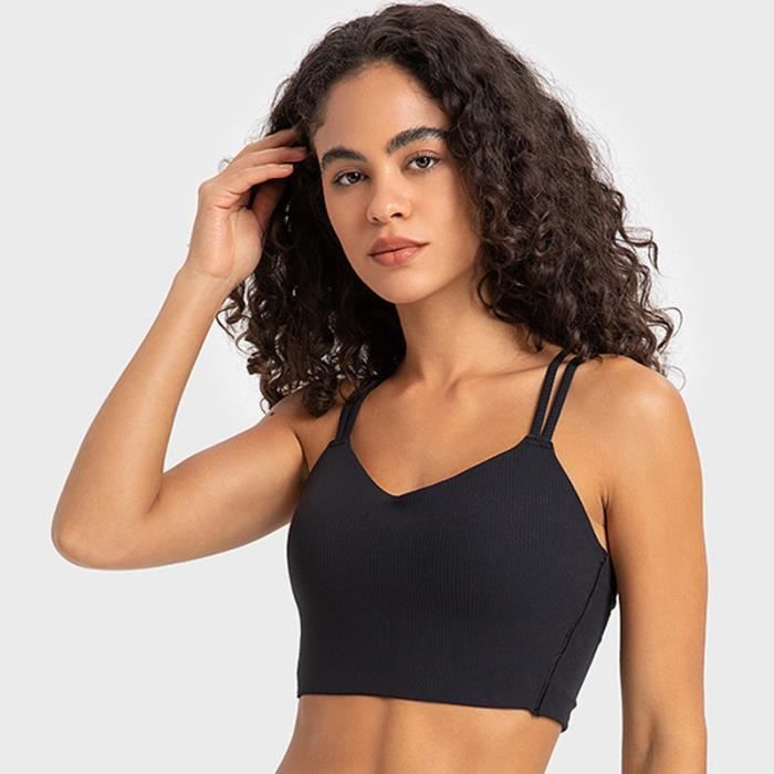 Brassière de sport,Sangle fine évidée pour femme,sensation de nude,dos ...