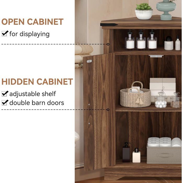 Meuble d'angle avec portes coulissantes - LUNSY - Style rustique ...