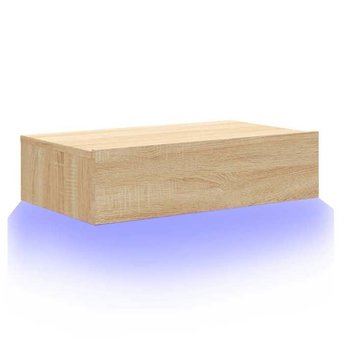Meuble TV/Hi-Fi - mango - avec éclairage LED - chêne sonoma - 60x35x15 ...