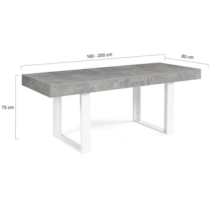 Table Extensible Salle A Manger Table à Manger Oblongue Extensible. 160 ...
