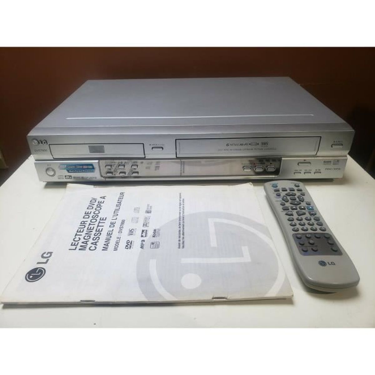 COMBINE LG DVS7800 LECTEUR DVD MAGNETOSCOPE ENREGISTREUR VHS CASSETTE ...
