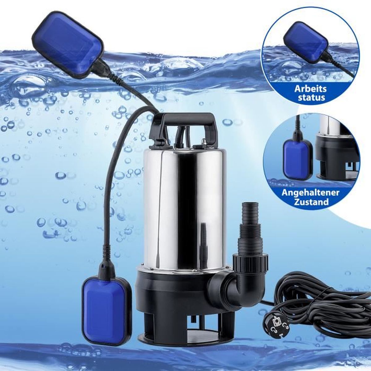YRHOME 1100 W pompe de drainage pompe de jardin pompe submersible pompe ...