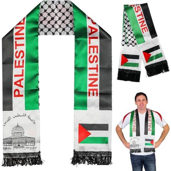 135 X 14 Cm Écharpe Du Drapeau De Palestine Écharpe Double Côté ...
