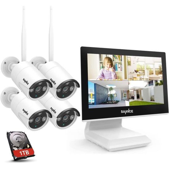 Kit Système Vidéo Surveillance avec Moniteur LCD 10,1'' 4CH 5MP NVR ...