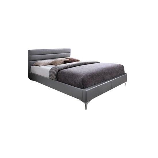 Lit - MEUBLORAMA - THOMAS - Simili cuir - Gris - 160x200 cm - Cdiscount ...