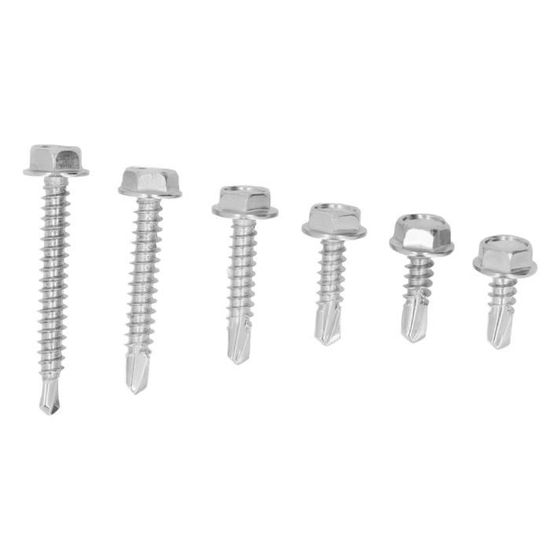 EJ.life Vis autoperceuse 80 pièces M4.8 vis auto-perceuse tête hexagonale rondelle 410 Kit d ...