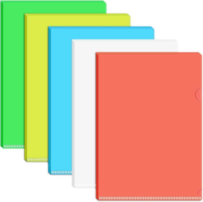 Chemises Plastique Dossier A4 Pochette En Forme de L Porte-document ...