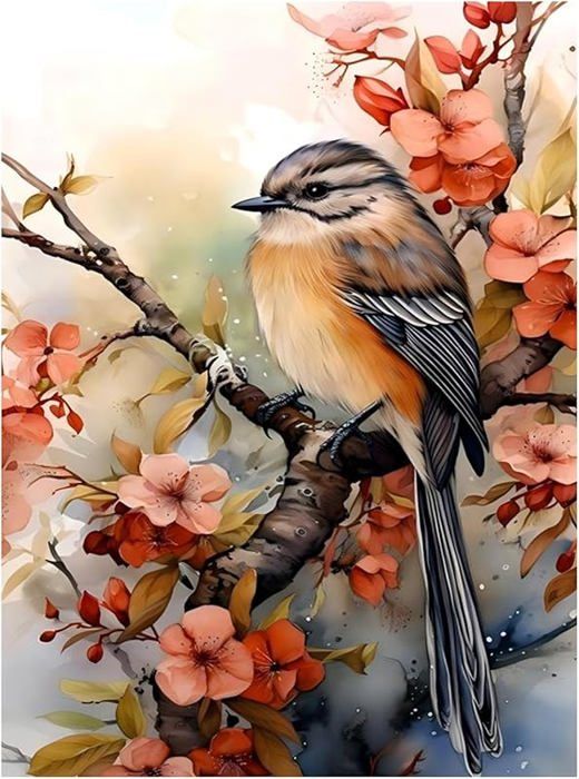 HNE art Diamond Painting Adulte Animaux Diamant Painting Oiseaux Peinture Diamant Adulte Moineau ...