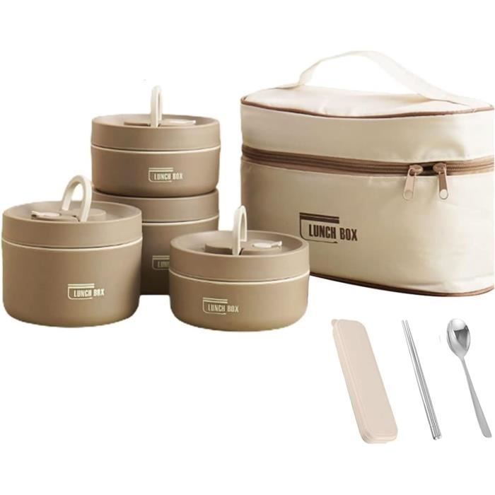 Portable Insulated Lunch Container Set, Thermal Lunch Box Bento Box Set ...