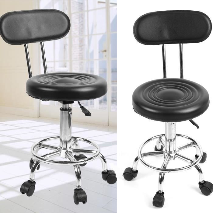 Tabouret à roulettes noir - pivotable à 360° Tabouret Pivotant Roulant ...
