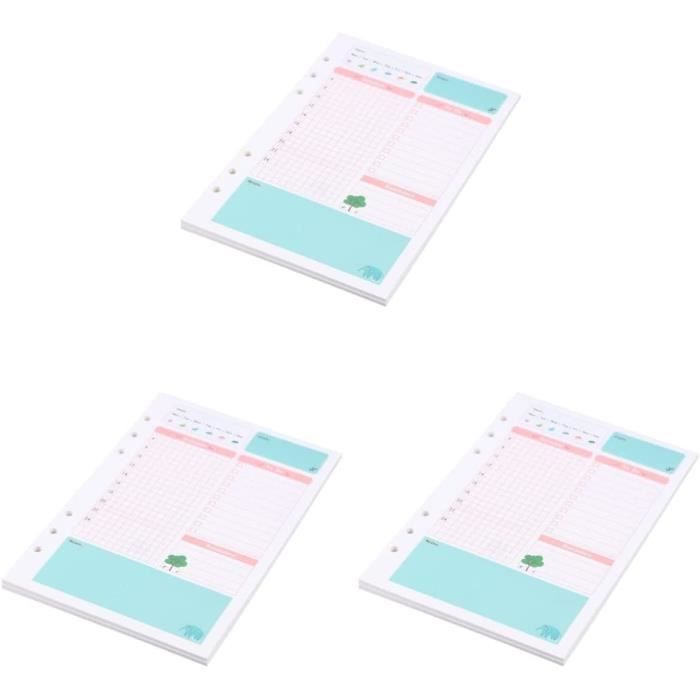 6Pcs Plan de Feuille - Bloc-Notes Pages Mobiles Rechargeables Inserts ...