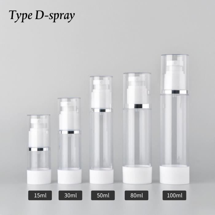 Bouteille,Bouteille d'émulsion vide transparente, 10 pièces, pompe sans air, bouteille sous vide ...