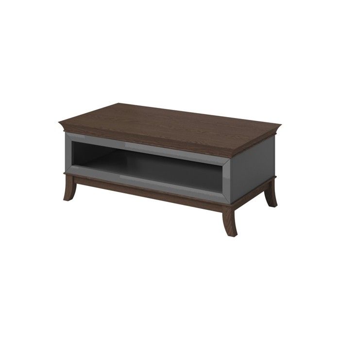 Table Basse Chic Rectangulaire Collection Palace Coloris Gris Et Chêne