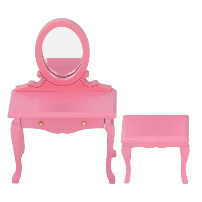 VGEBY coiffeuse miniature Dollhouse Coiffeuse 1:12 Échelle Rose Haute ...
