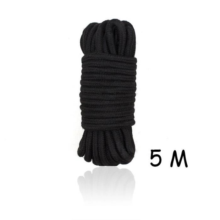 MENOTTES - BONDAGE - CORDE DE CONTRAINTE ,black 5m--Corde en coton pour ...