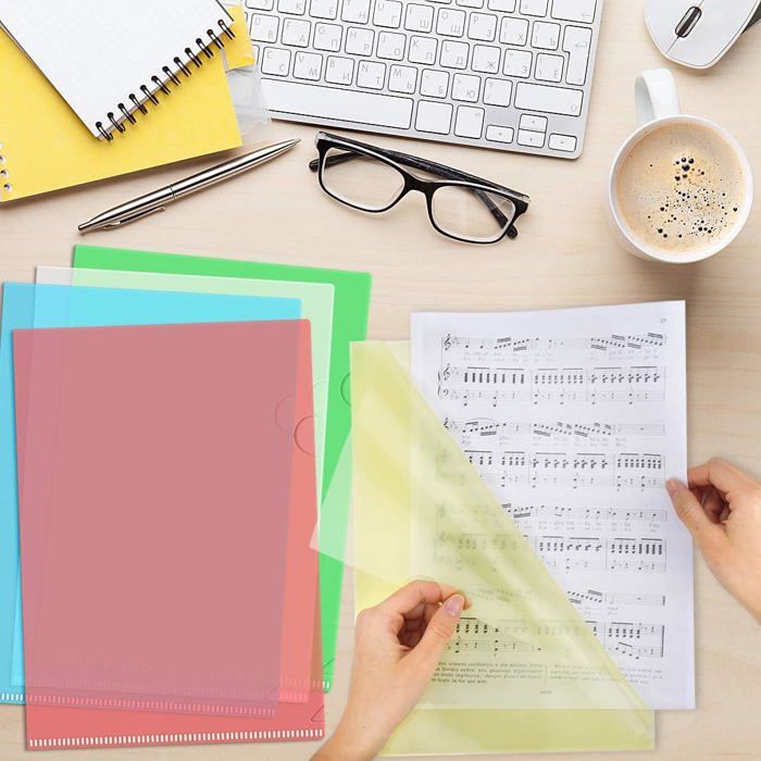 Chemises Plastique Dossier A4 Pochette En Forme de L Porte-document ...