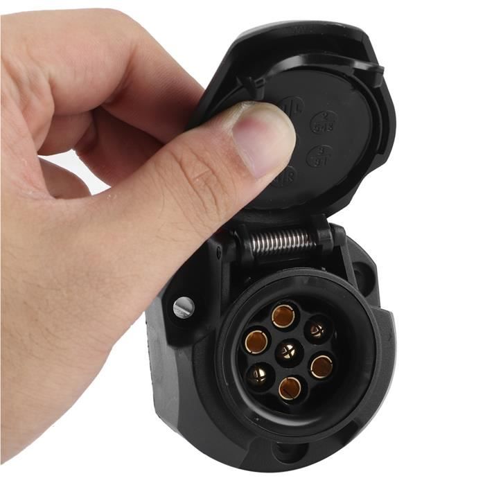 Akozon Connecteur de remorque Prise Ronde Étanche à 7 Broches Type EU ...