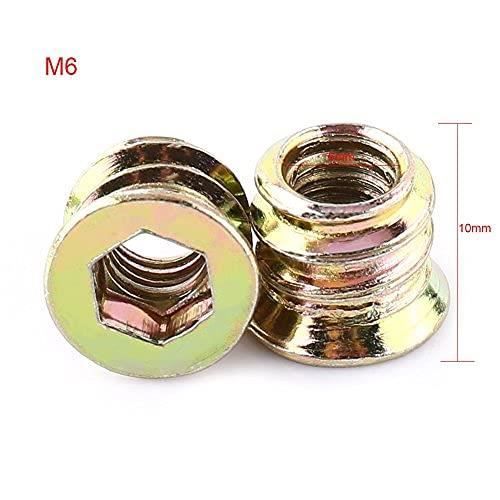 M6 x 10mm insert fileté, Écrous à Visser, Écrou hexagonal fileté en ...
