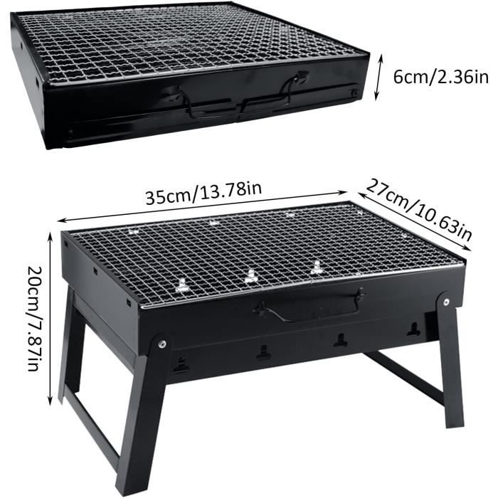 HUTVD Barbecue Portable, Mini Barbecue à Charbon Pliable Grill Barbecue ...