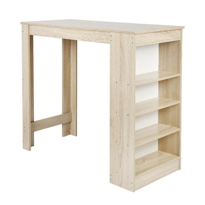 Table de Bar Chêne , Table de comptoir Ensemble de Meuble Industriel de ...