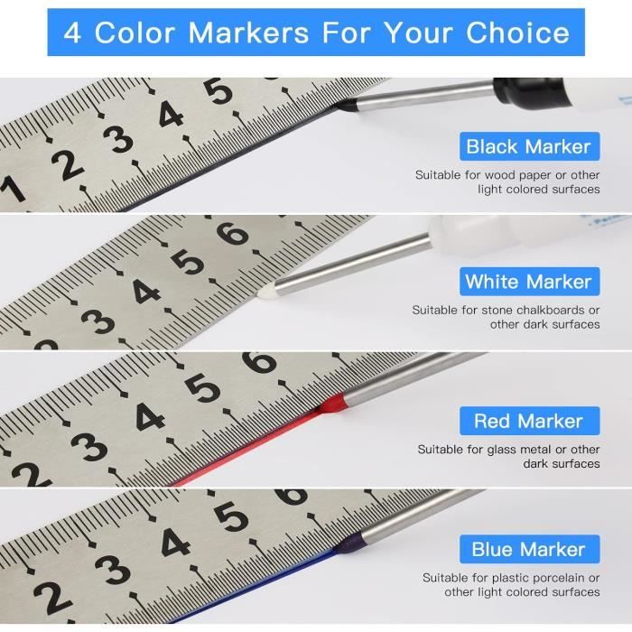 8pcs Crayon Chantier, Marqueur de Trou Profond, Stylo Marqueur ...