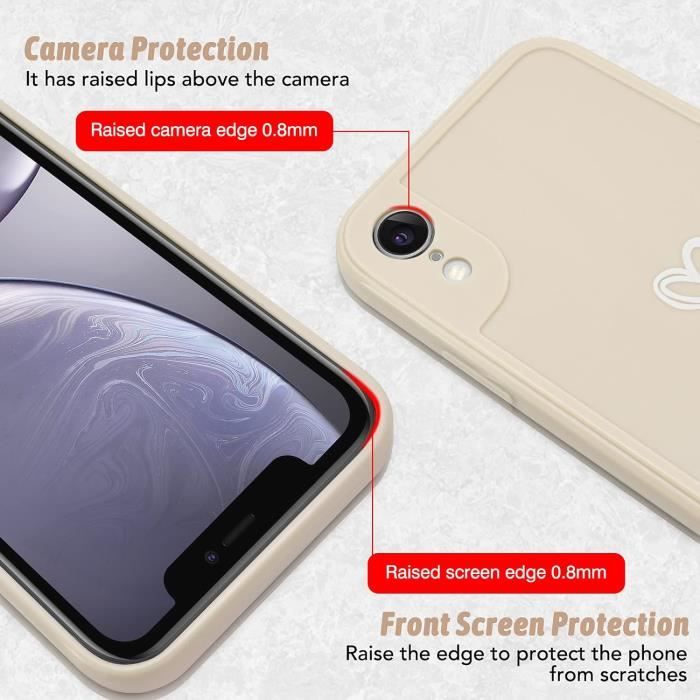 Coque Compatible Avec Iphone Xr, Coque En Silicone En Forme De Coeur D ...
