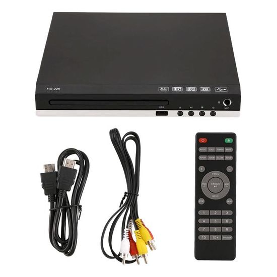 Lecteur DVD HD 1080p CD/EVD/VCD Sorties Lecteur Multimédia Numérique ...
