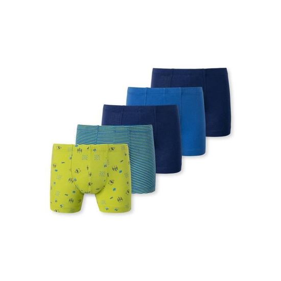 SCHIESSER Caleçon Garçon - graphique, Paquet de 5 Bleu/vert - Cdiscount ...