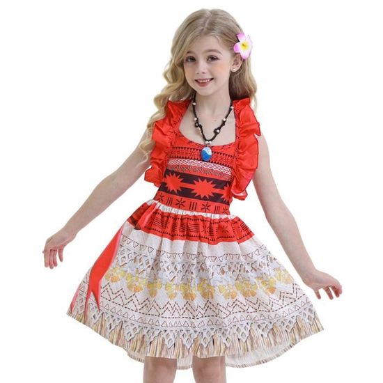 Déguisement Robe Princesse - Disney - Vaiana - Rouge - Coton ...