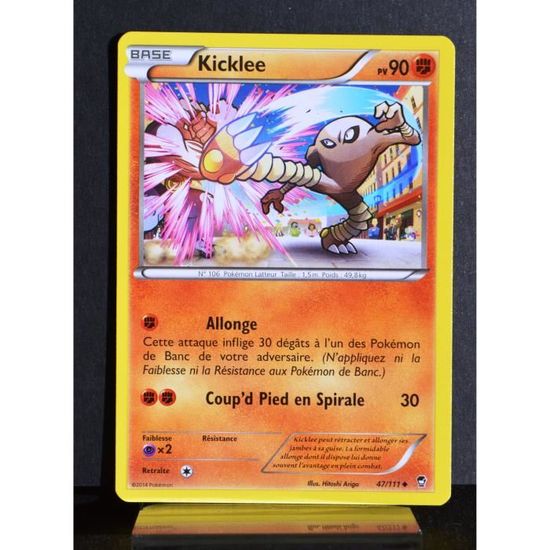 Carte Pokémon 47-111 Kicklee 90 PV XY03 Poings Furieux NEUF FR ...