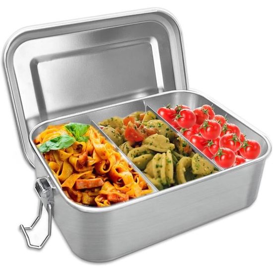 850ml Boite Alimentaire à Compartiments Inox Sans BPA & Sans Plastique, Durable et éCologique ...