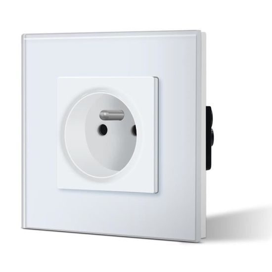 Prise Murale Prise de Courant AC 1 Position Cadre Verre Trempé Norme ...