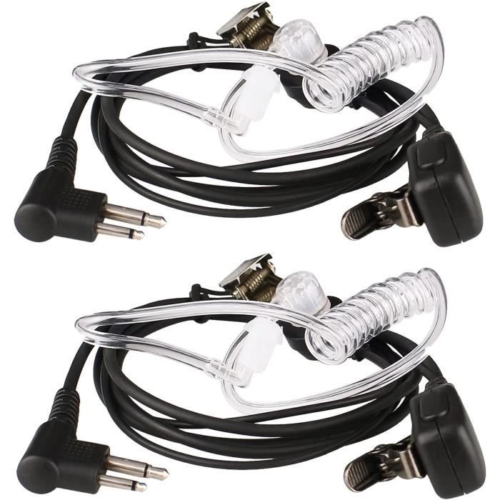 Oreillette Talkie Walkie 2 Broches Tube Acoustique Casque Écouteur