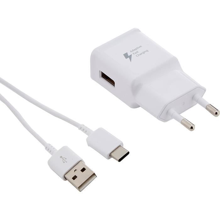 Chargeur rapide modulaire type c ep-ta-20 - couleur blanc - 2 ampères ...