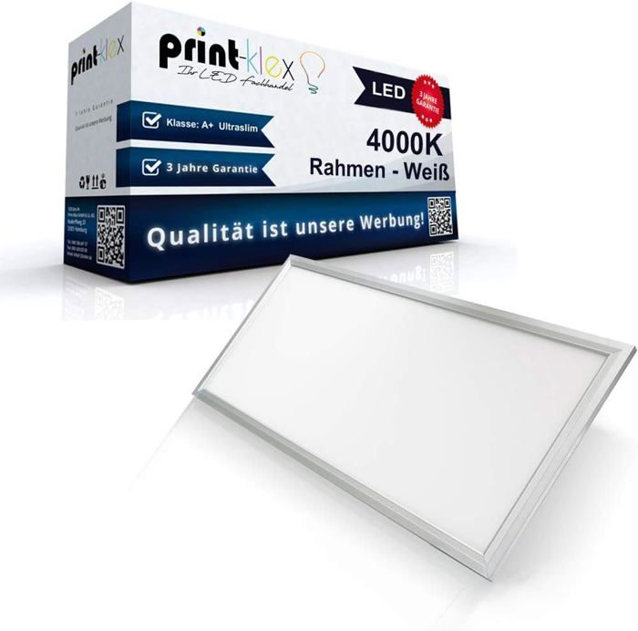 Plafonnier LED ultra fin 30 x 120 cm 4000 K Blanc neutre 40 W 3600 lm ...