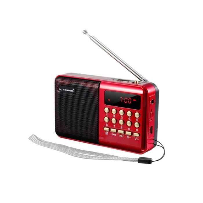 Rouge - KMini Radio FM numérique Portable, USB, TF, lecteur MP3, haut ...
